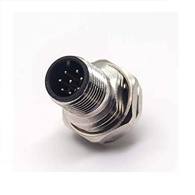 Conector impermeable M12 macho de 8 pines para chasis o impreso ...