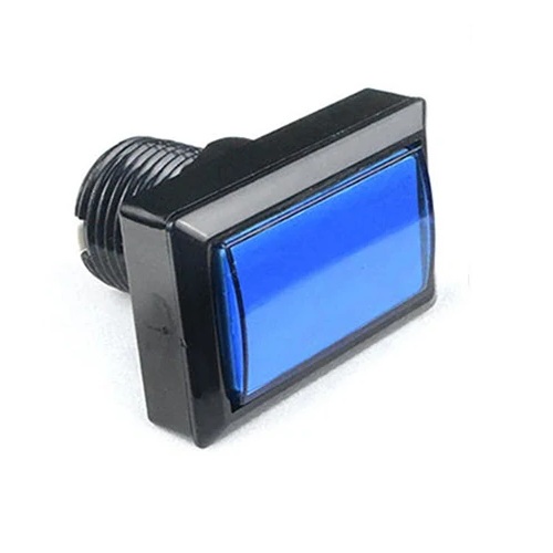 Botón pulsador rectangular arcade con LED. Azul | Didácticas ...