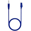 Cable banana-caimán. 4mm, 15A. Azul | Didácticas Electrónicas I+D