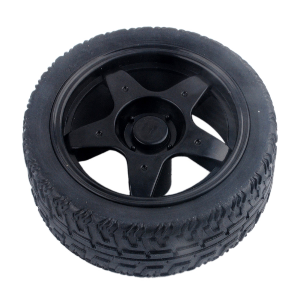 Rueda Plástica con rin negro | Didácticas Electrónicas I+D